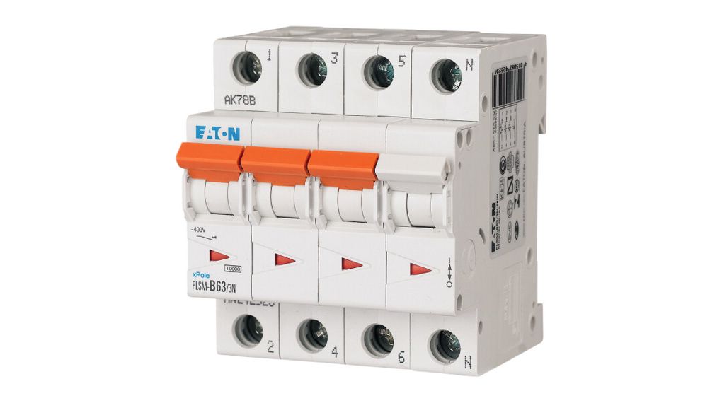 PLSM-C63/3N-MW | Eaton Miniature Circuit Breaker, C, 63A, 440V, IP20 | Distrelec Germany